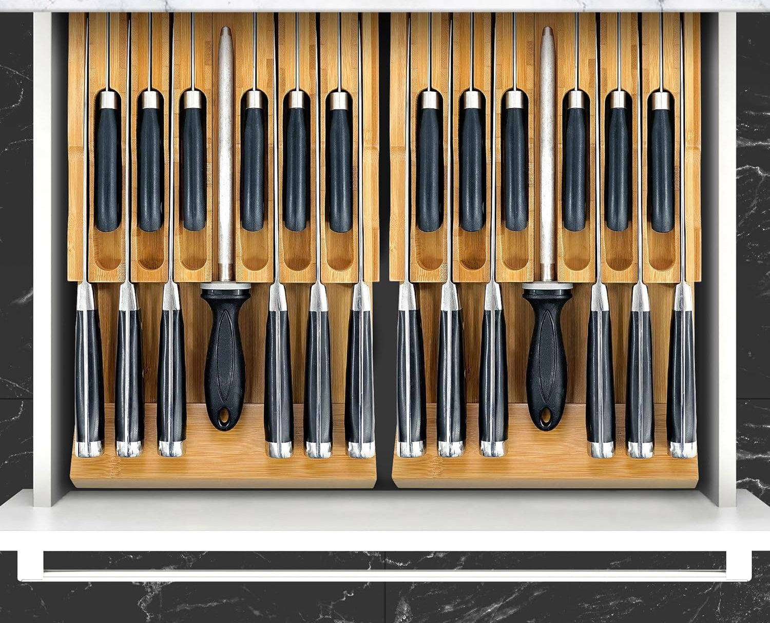 Factory Direct Wholesales NN Bamboo Knife Drawer Organizer, Knife ...