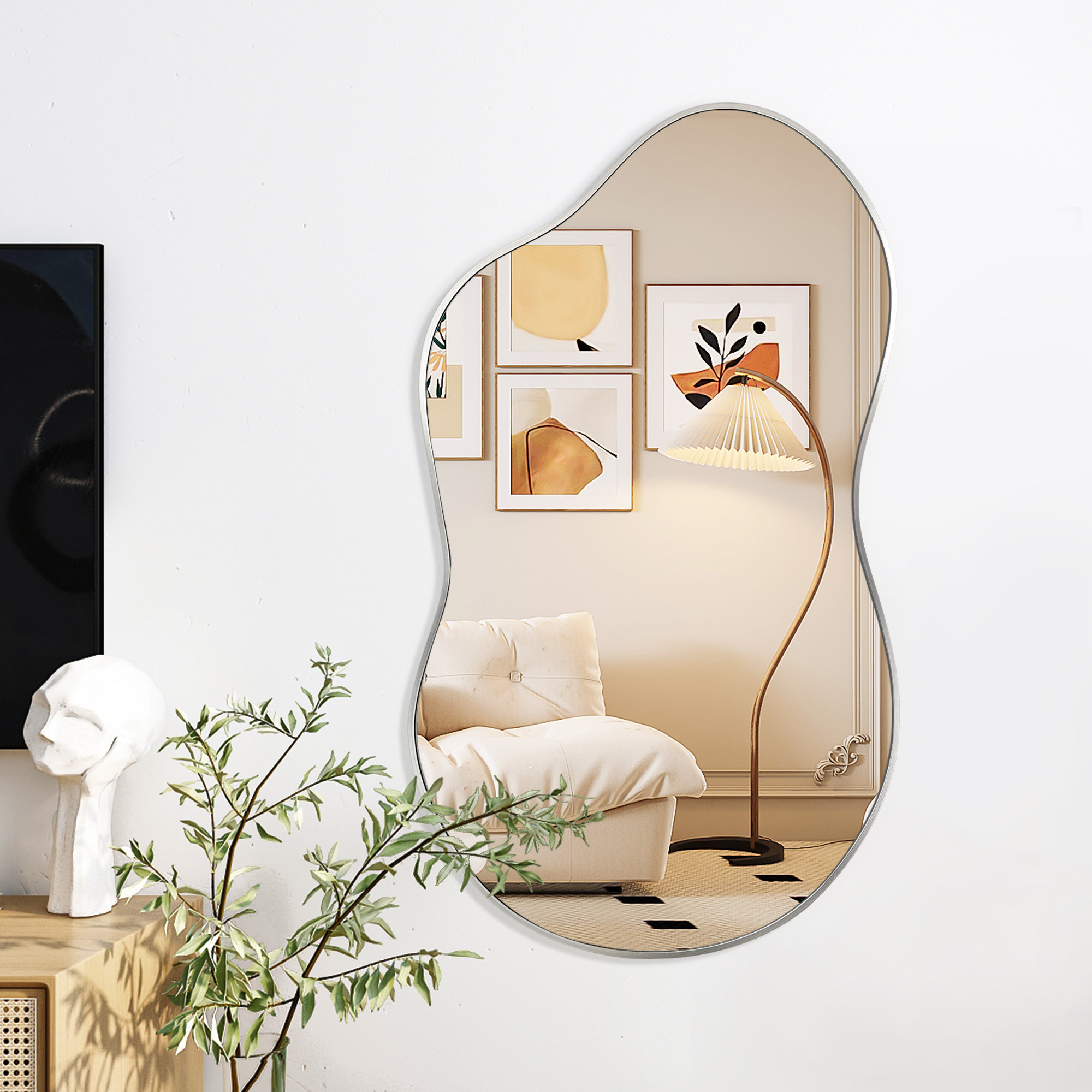 Ivy Bronx Cloud Shaped Metal Wall Mirror & Reviews | Wayfair