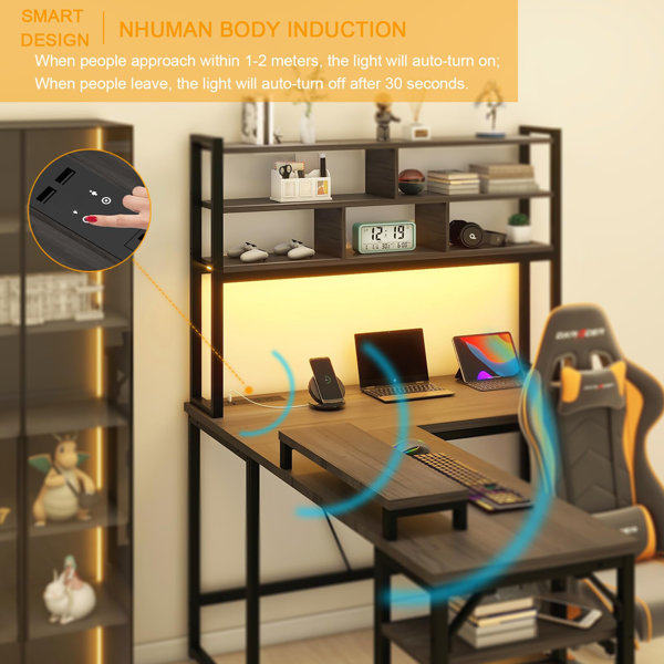 Inbox Zero Letrell 86.6'' Desk | Wayfair