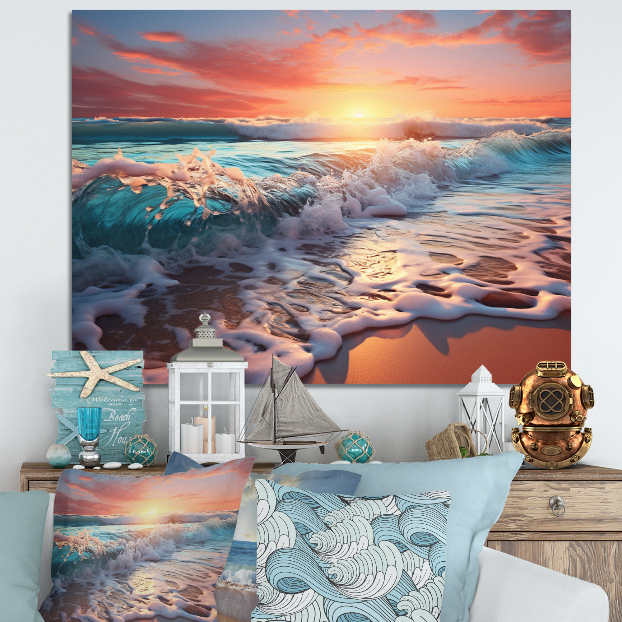 Dovecove Sunset Horizon IV Framed On Canvas Print | Wayfair
