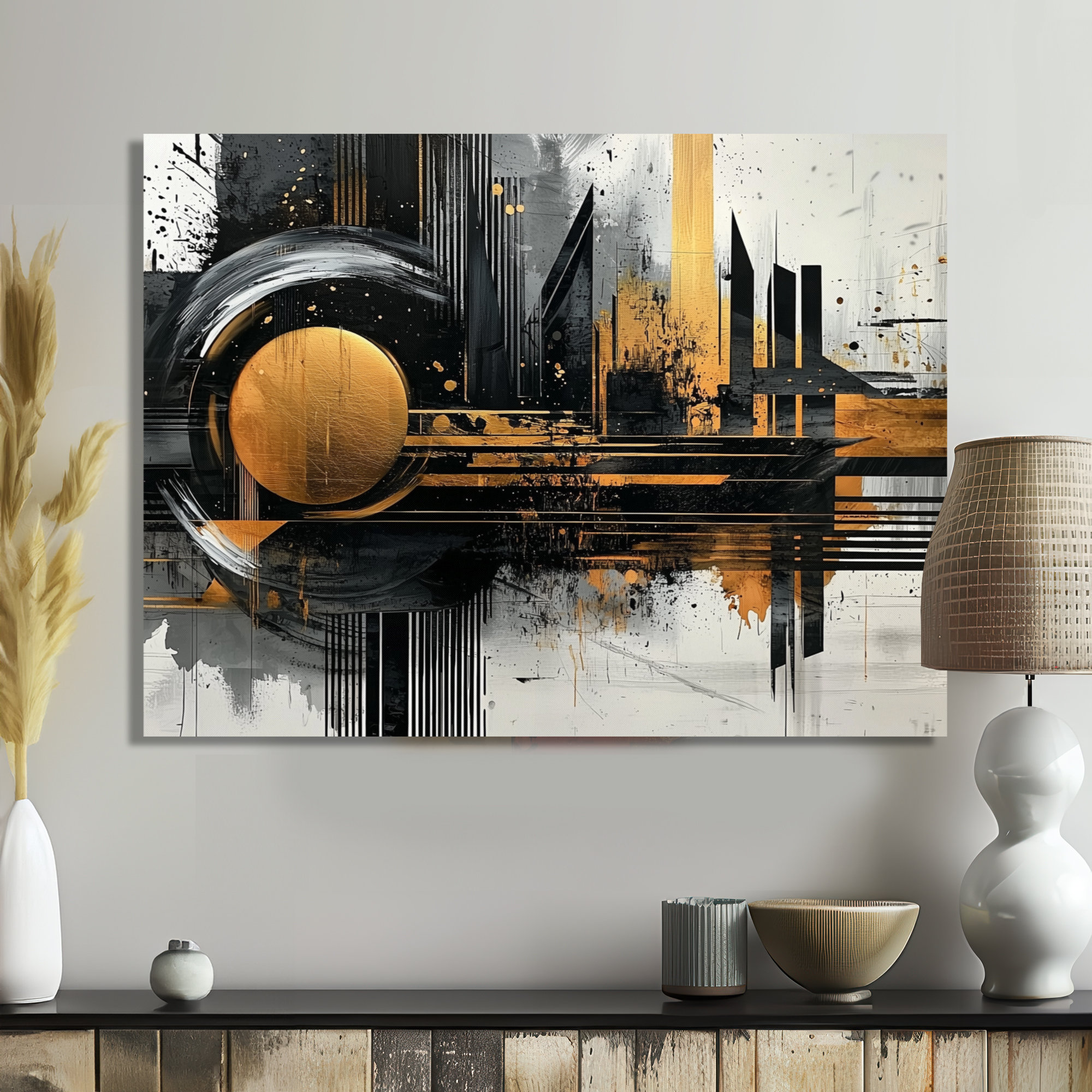 Wrought Studio™ Dark Transition Golden Shifting Horizons I - Abstract ...