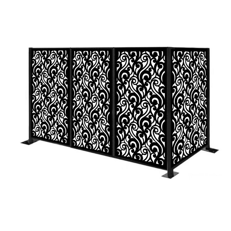 Porpora Laser Cut Metal Privacy Screen Fence, Decorative Outdoor ...