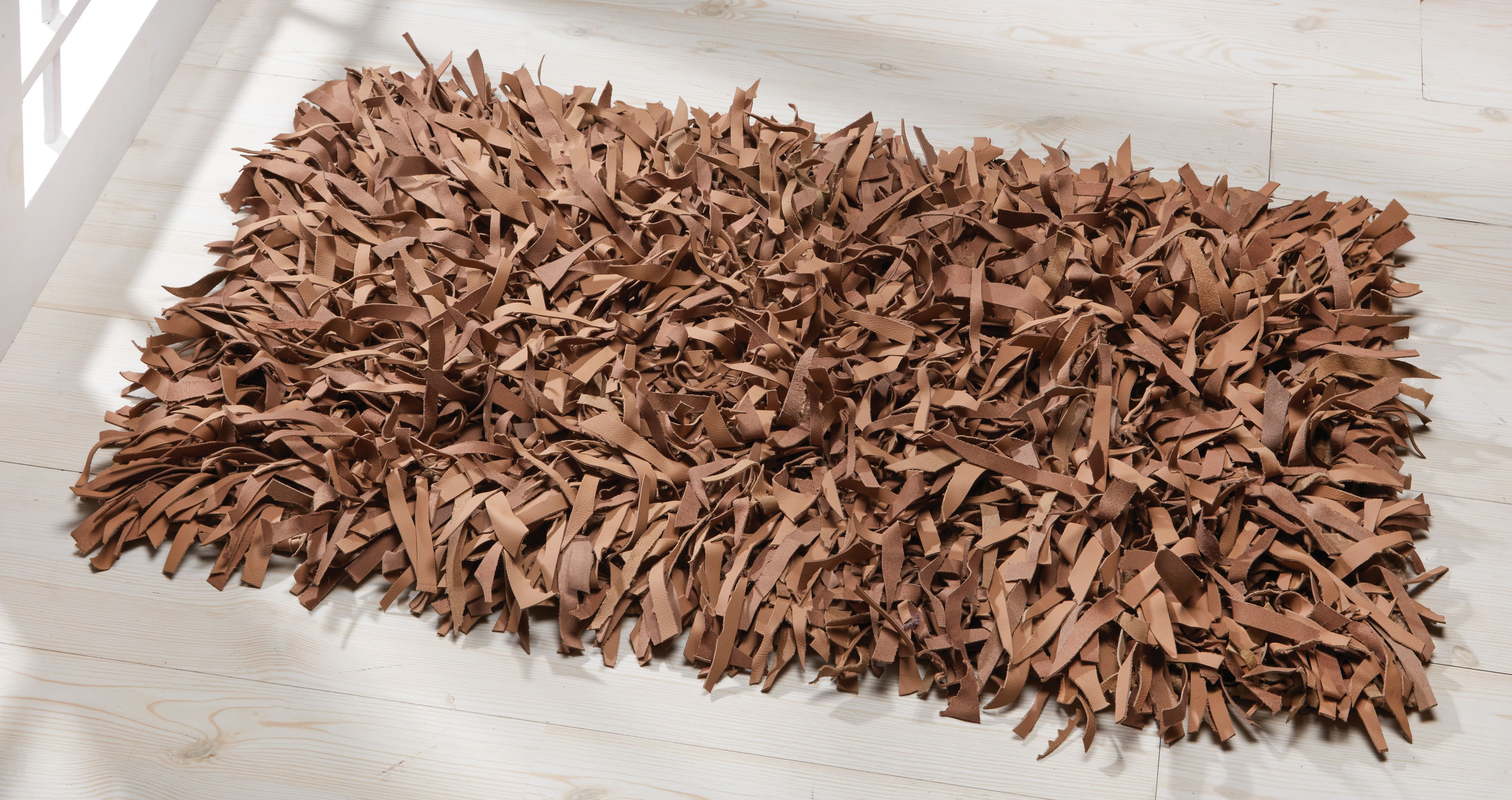 Home Furnishings by Larry Traverso Handwoven Leather Area Rug | Wayfair