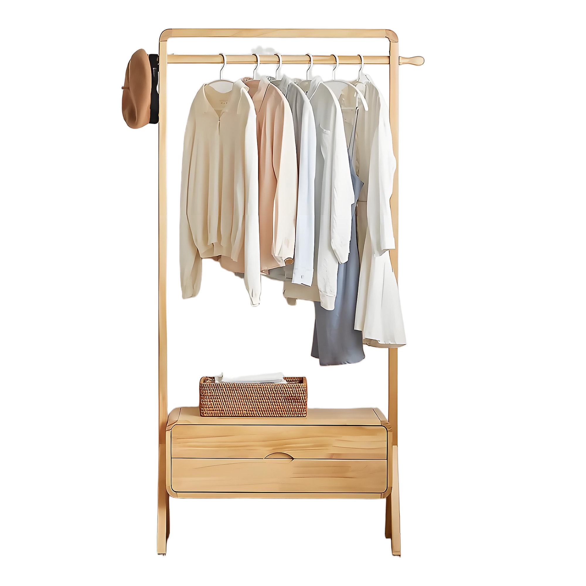 Corrigan Studio® Solid Wood Floor-standing Coat Rack | Wayfair