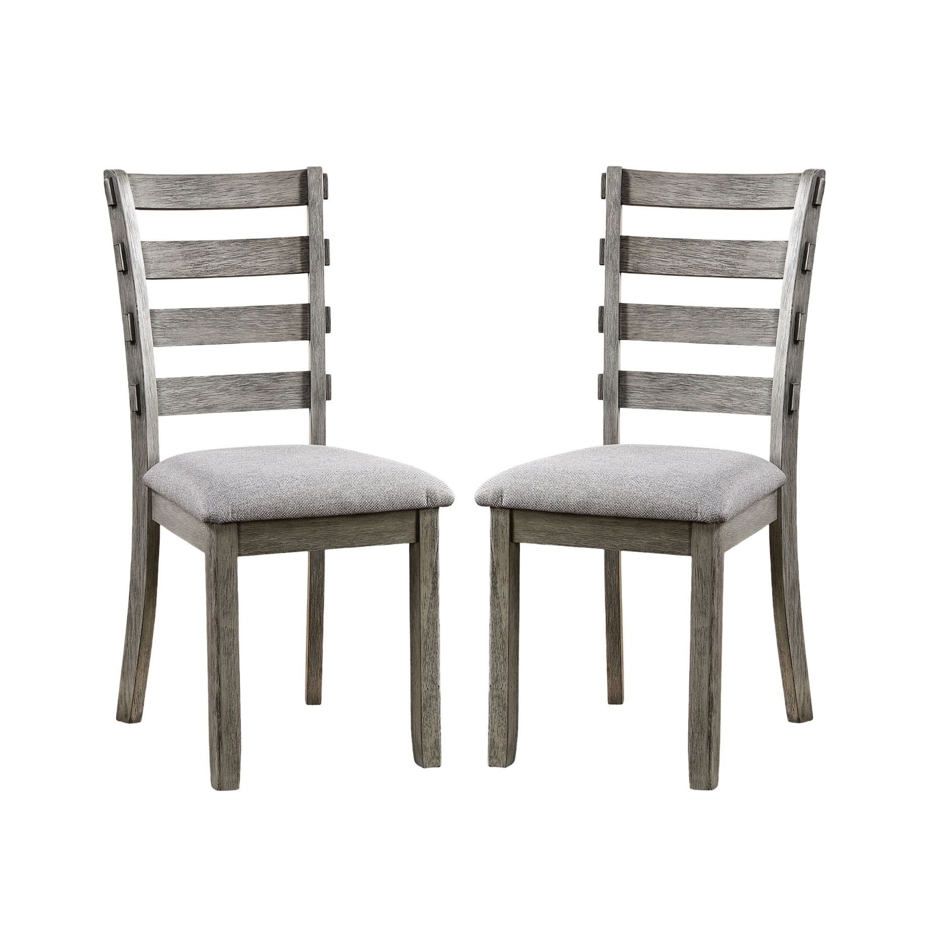 Red Barrel Studio® 2pc Gray Dining Chairs, Back Design, Padded Fabric ...