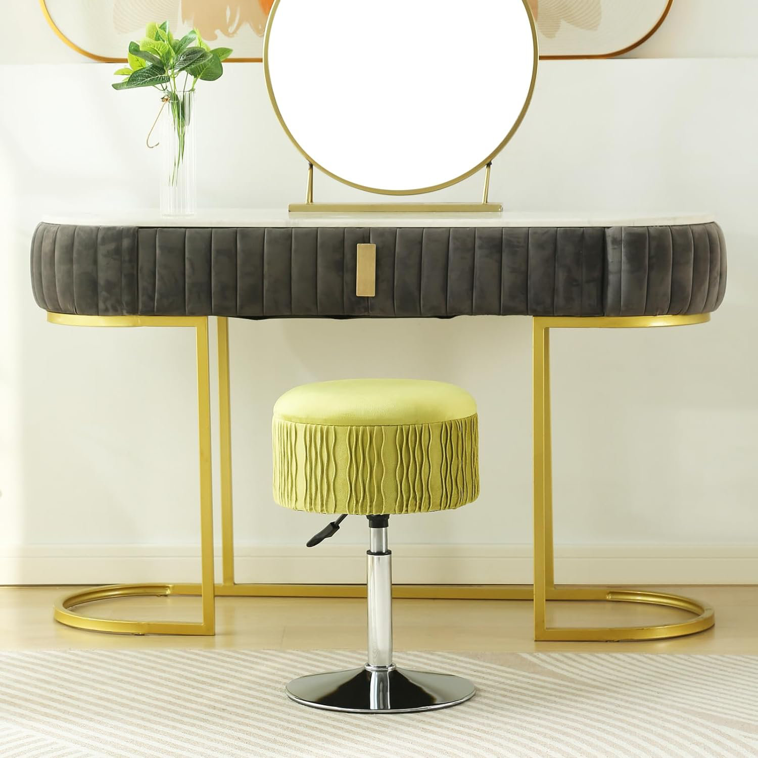 Mercer41 Tabouret de coiffeuse en acier Stefaine - Wayfair Canada