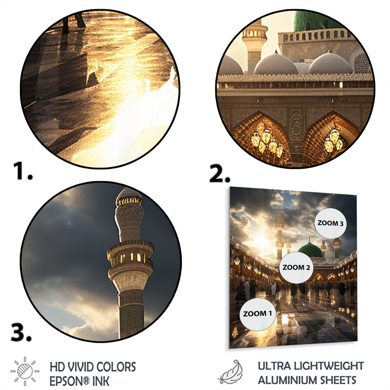Ebern Designs Islam Art Prophets Mosque On Metal Print | Wayfair