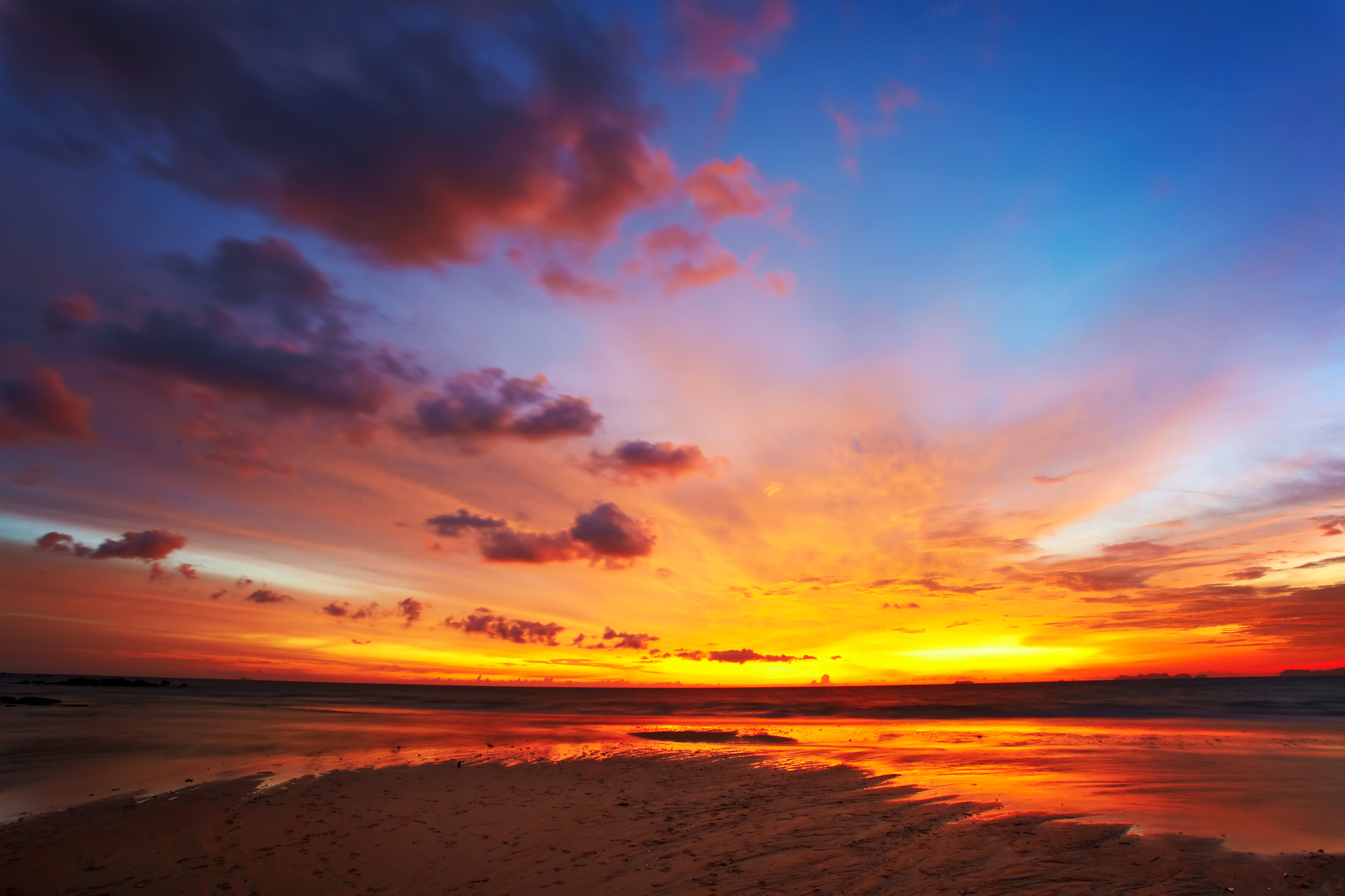 Highland Dunes Warm Orange Sunset by - Wrapped Canvas Photograph ...