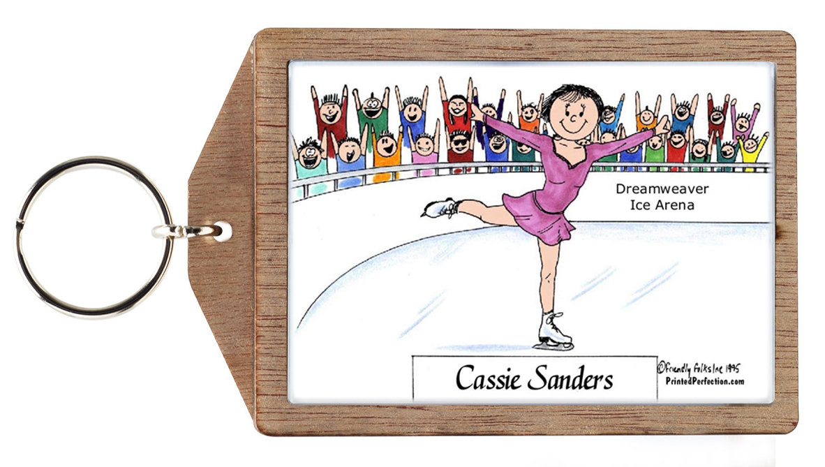 Printed Perfection Personalized Ice Skater - Female Key Chain | Wayfair