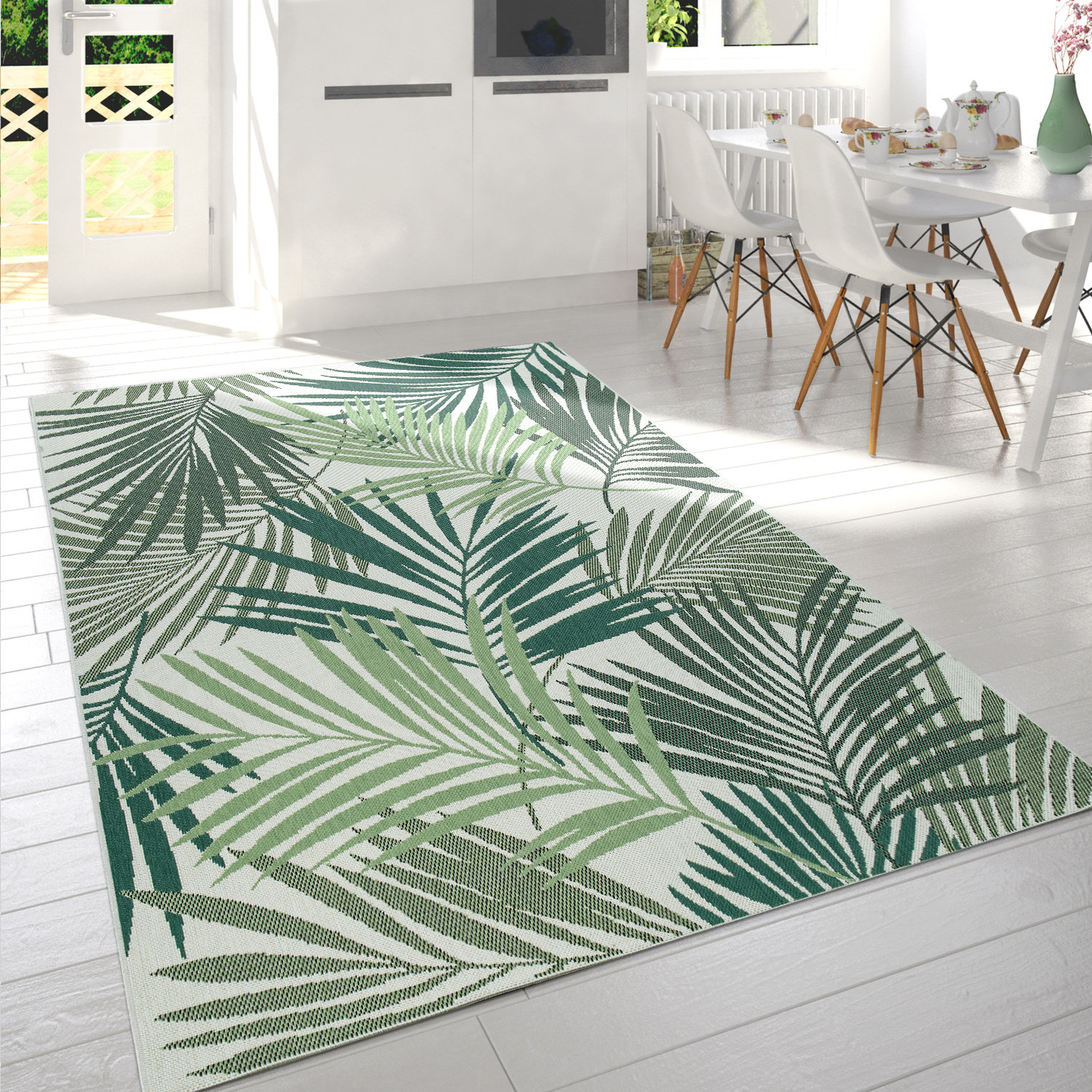 Bay Isle Home™ Kitts Tropical Green Indoor / Outdoor Area Rug & Reviews ...