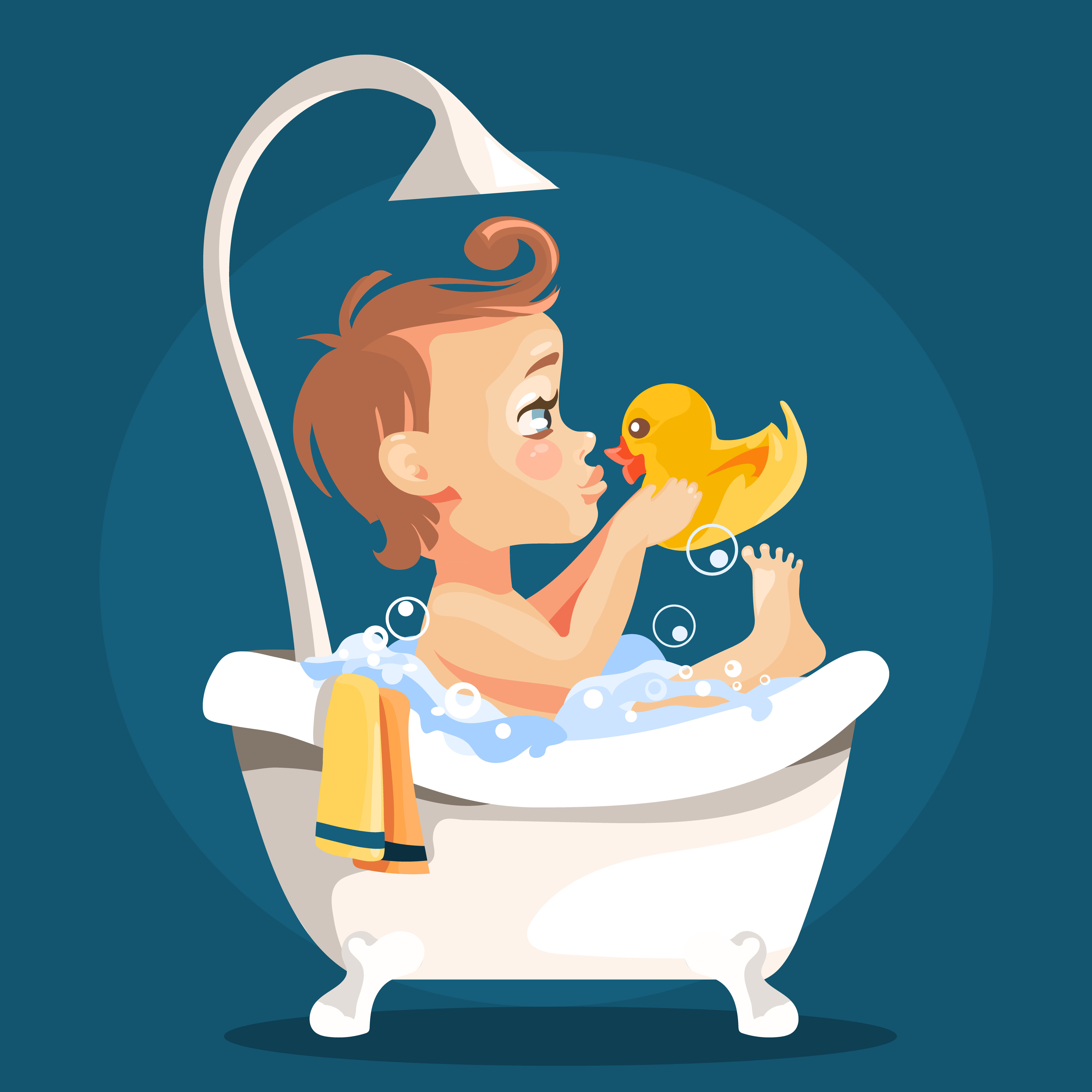 Harriet Bee Flanning Cute Baby In Bathtub | Wayfair