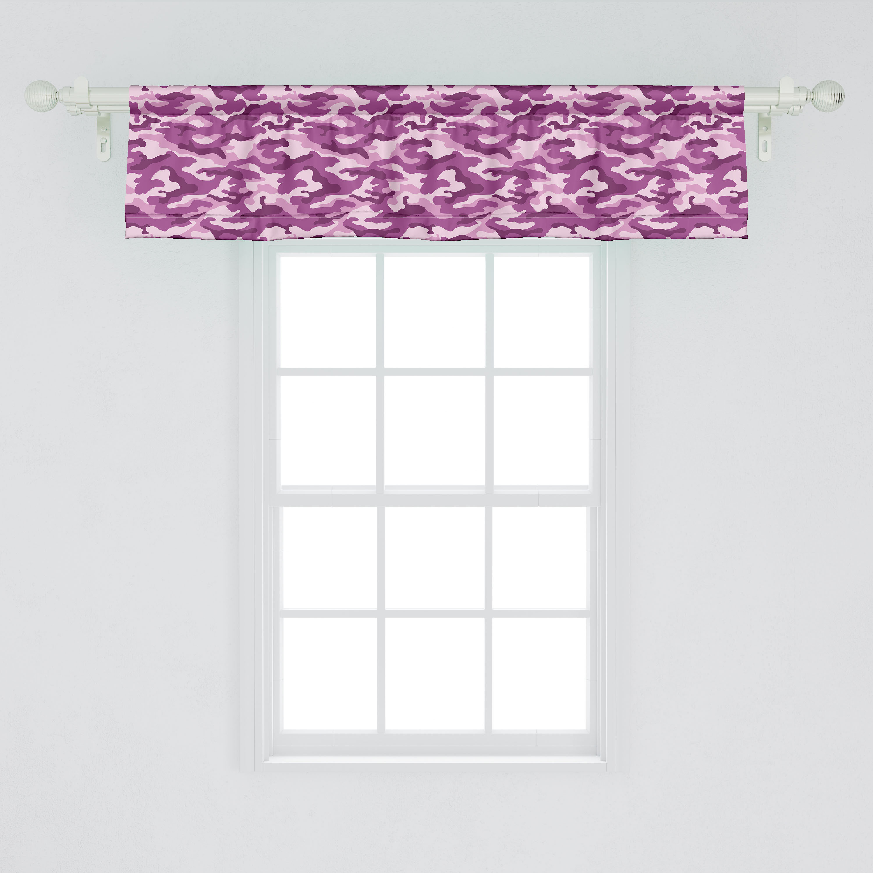Ambesonne Fuchsia Valance Pack of 2 Exotic Camouflage Pattern Pale Pink ...