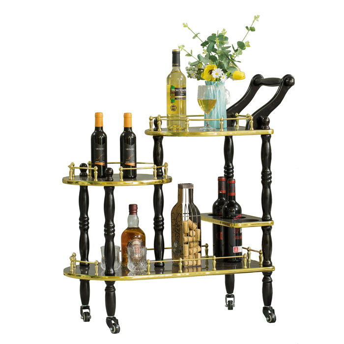 Rosdorf Park Grasso Wood Bar Cart & Reviews | Wayfair