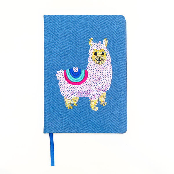 Echo Three Pink Llama A5 Notebook | Llama Notepad Gift | Sequin Llama ...