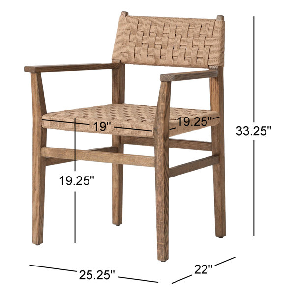 Four Hands Bernadien Dining Armchair-Double Twisted Paper Cord | Perigold