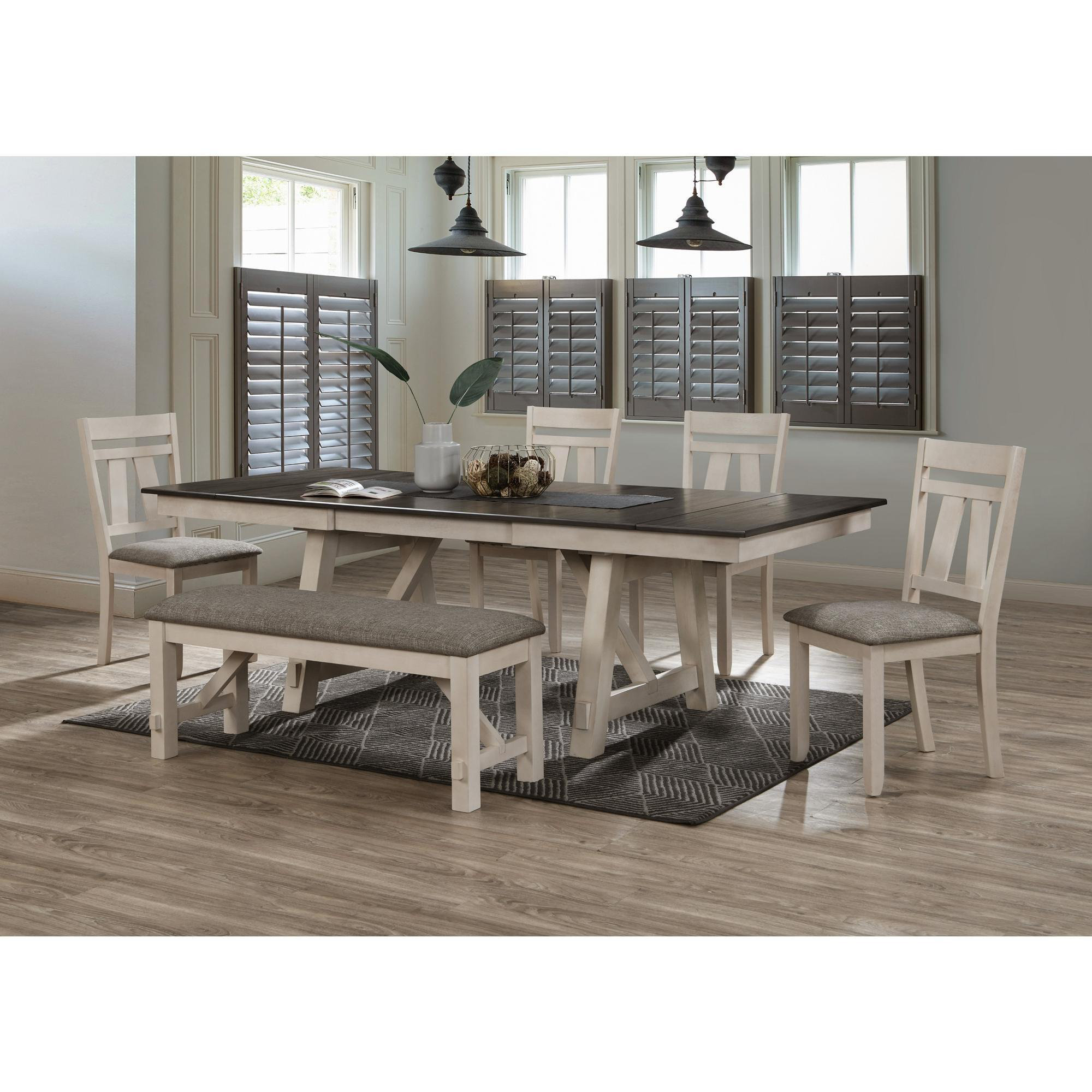 Red Barrel Studio® 6pc Cottage Style Extendable Dining Table Set | Wayfair