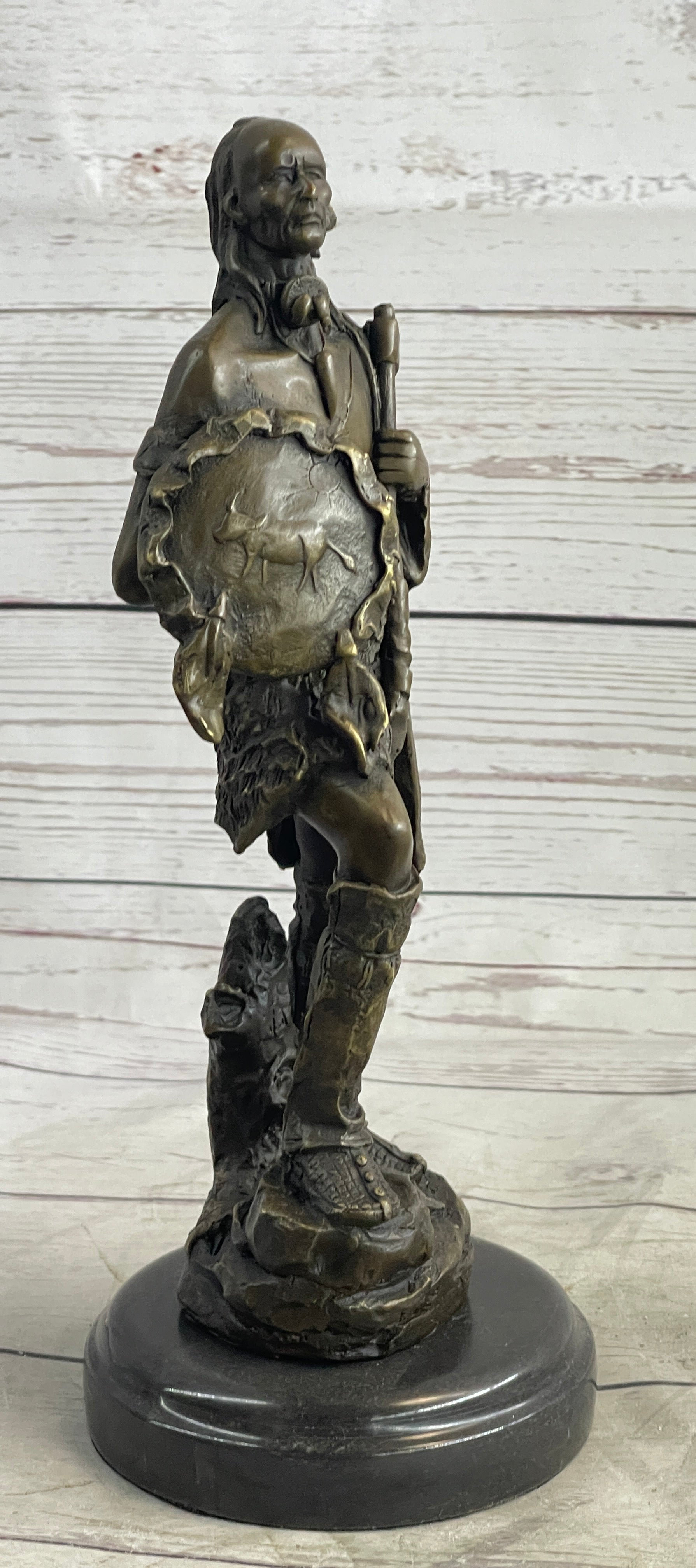 Canora Grey Surekha Native American Warrior w/ Tomahawk Bronze ...