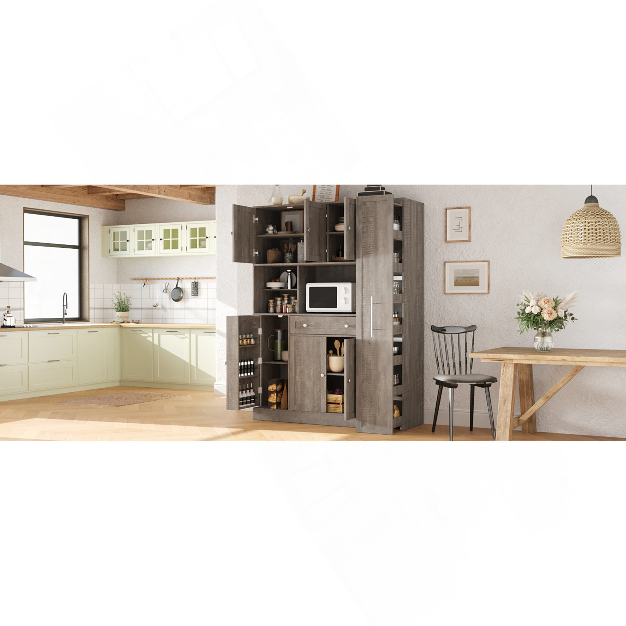 Latitude Run® Traditional 52.8X17.7X70inch Freestanding Buffet With ...
