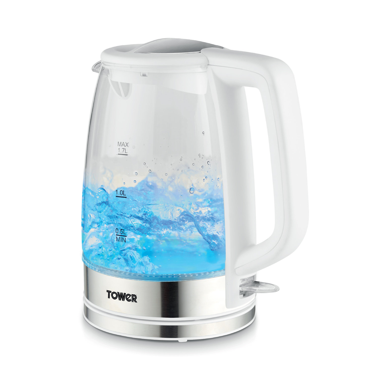 Tower PT10090BLK Illuminating Glass Kettle with Removable Filter, Boil ...