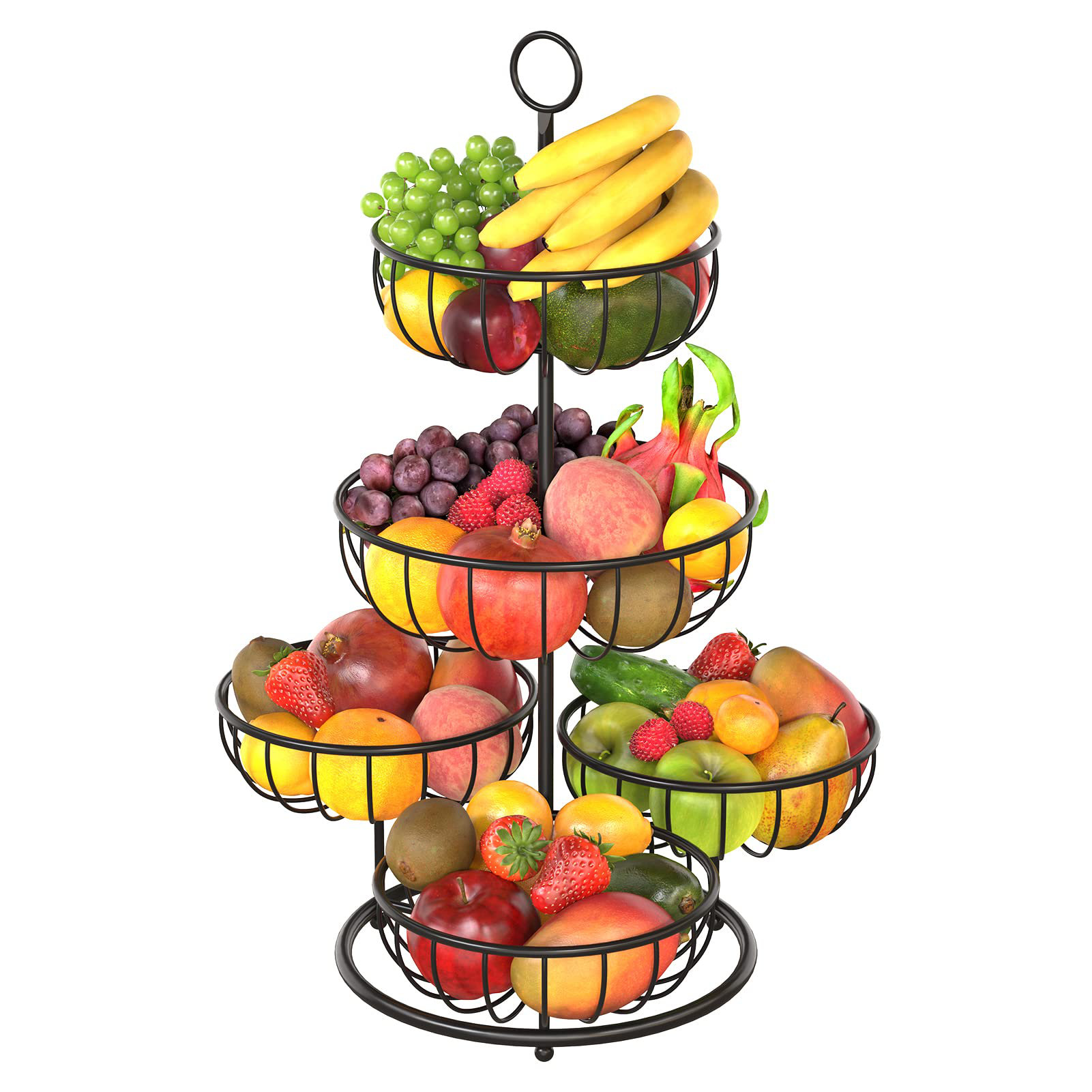 Prep & Savour 5 Tier Large Fruit Bowl And Vegetable Basket For Kitchen ...