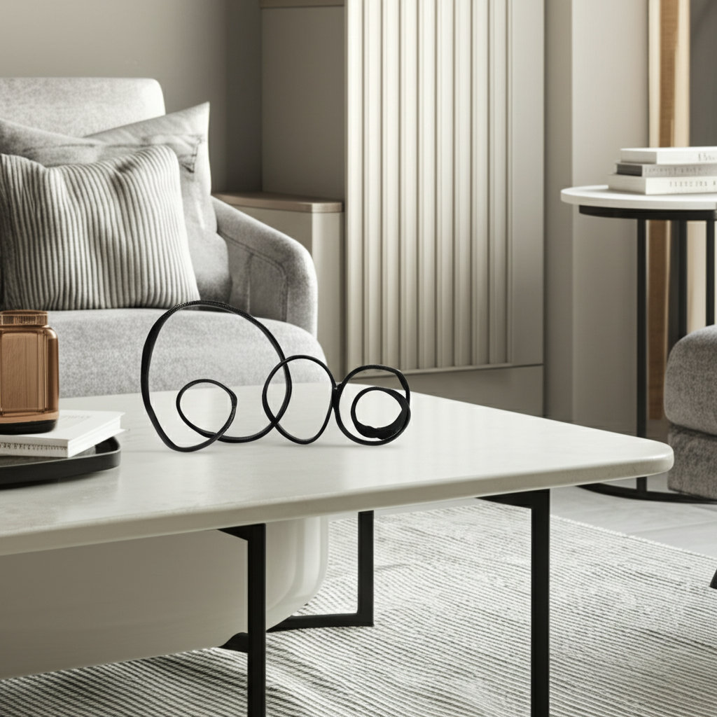 Orren Ellis Doetie Decorative Object Metal Aluminum Loop Design 28.25 ...