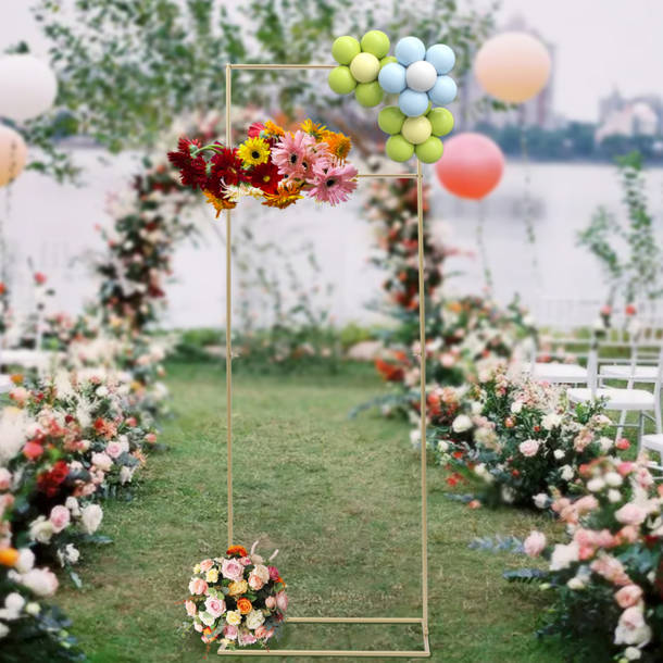 YXSUN 20.87x12.6x61.02in Wedding Arch Stand with Bases,Easy Assembly ...