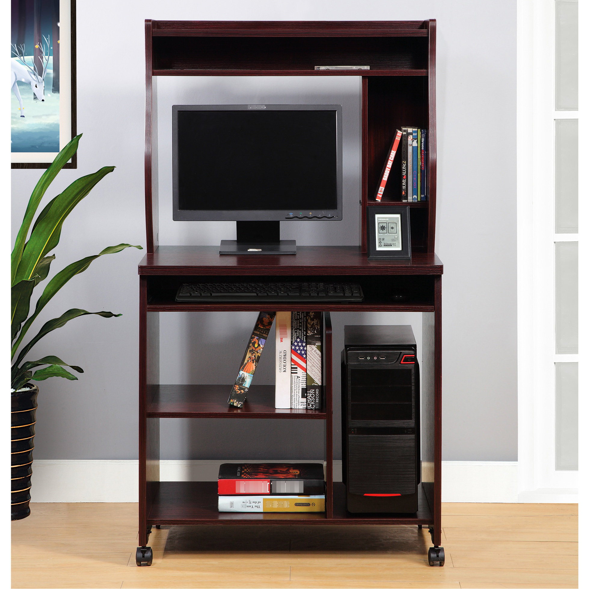 Ebern Designs Utility Cart With Shelves And Spice Rack , Locking ...