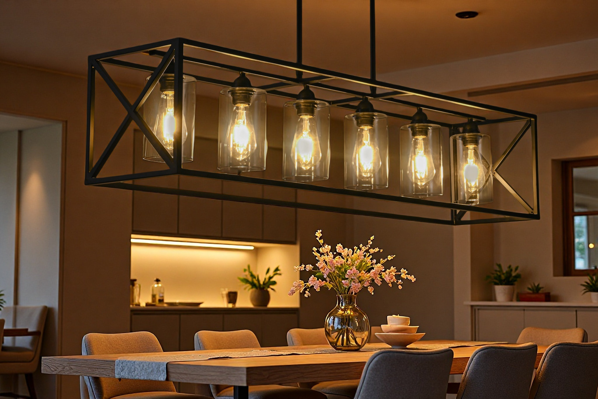 Latitude Run® Modern Chandeliers Brushed Nickel Dining Room Lighting ...