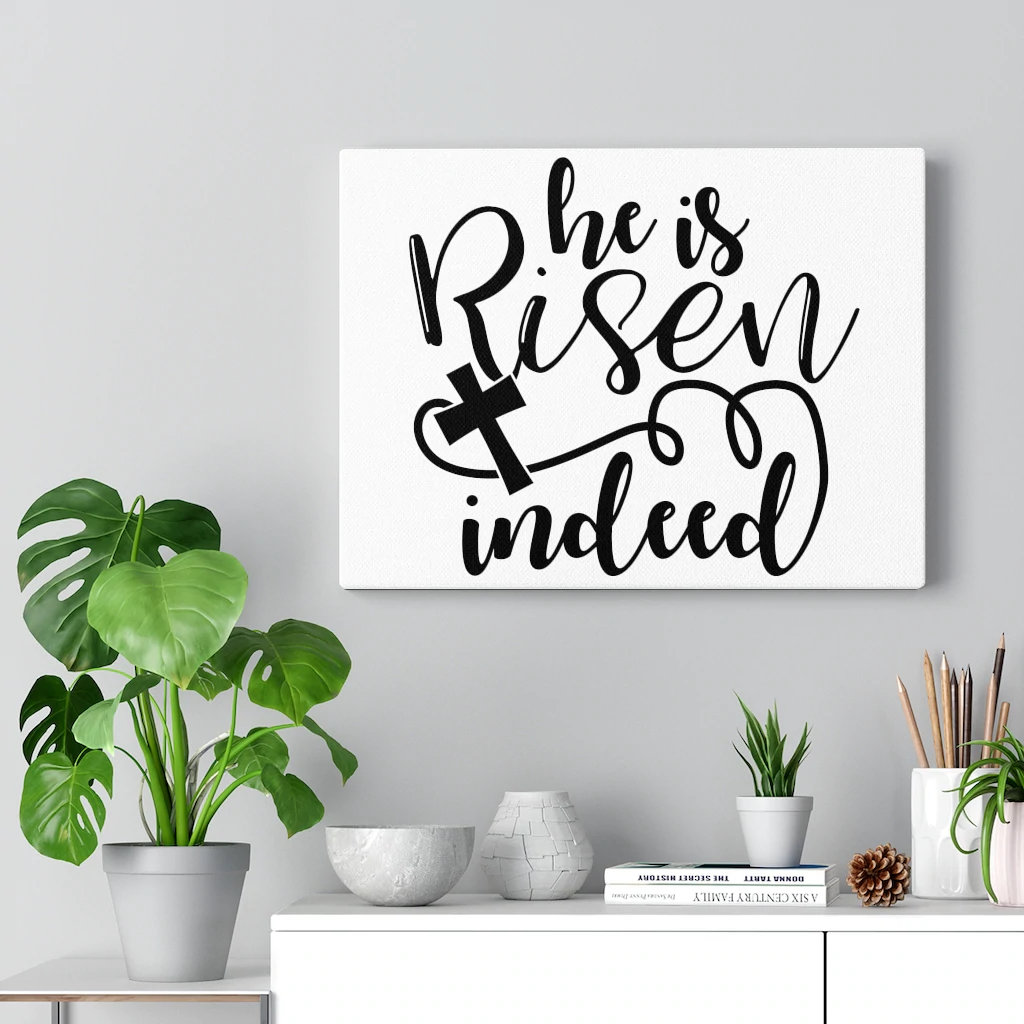 Trinx Scripture Canvas He Is Risen Indeed Christian Wall Art Print ...