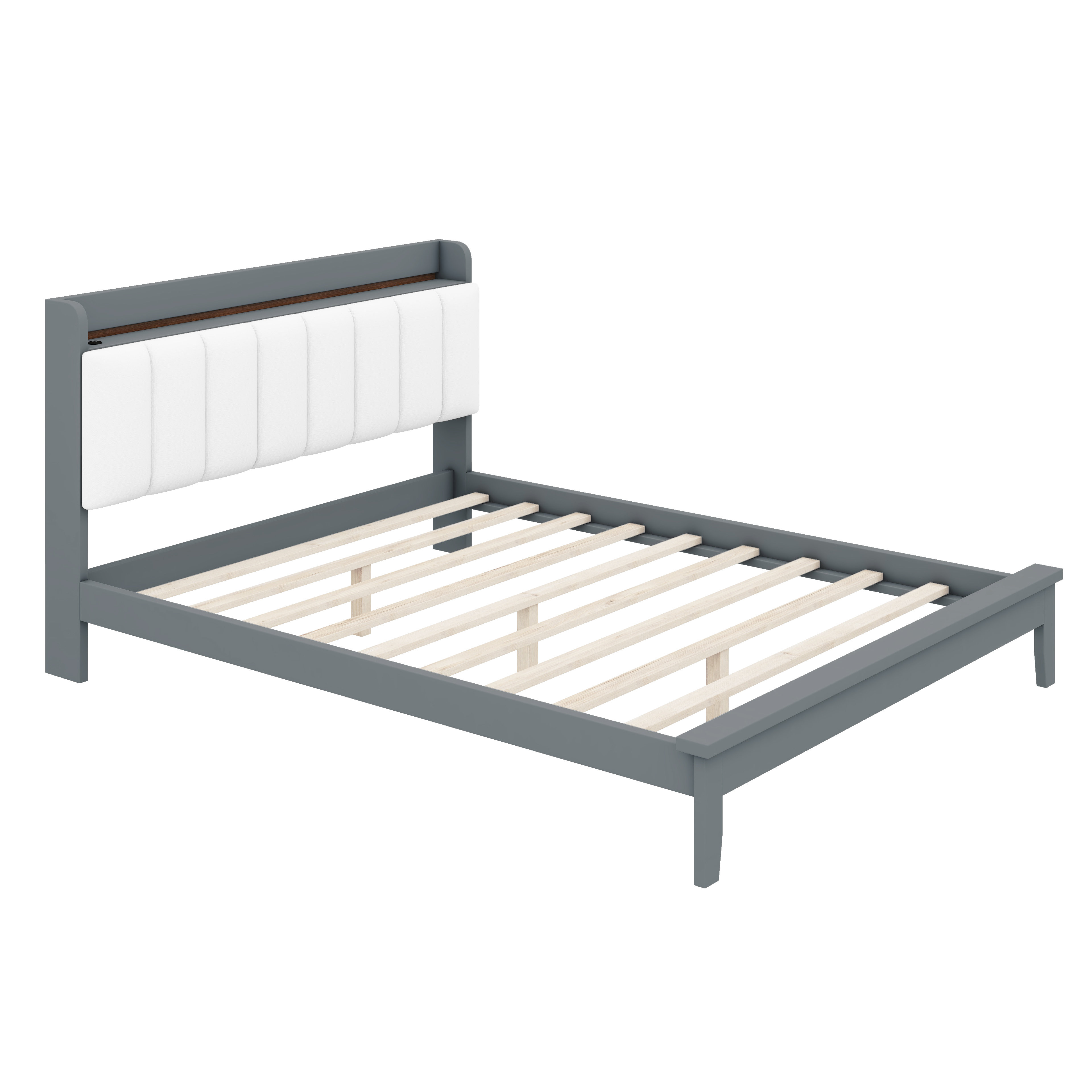 Wrought Studio™ Alvaro Full Size Platform Bed With USB Charging Station ...