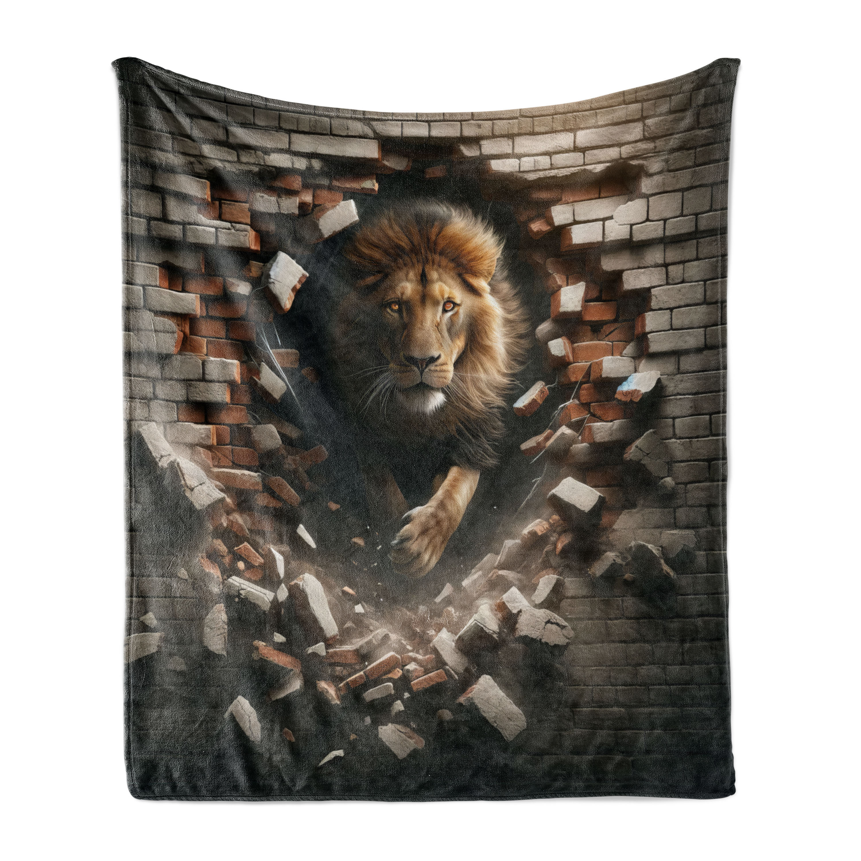Ambesonne Emerging from Brick Wall Fleece Throw | Wayfair