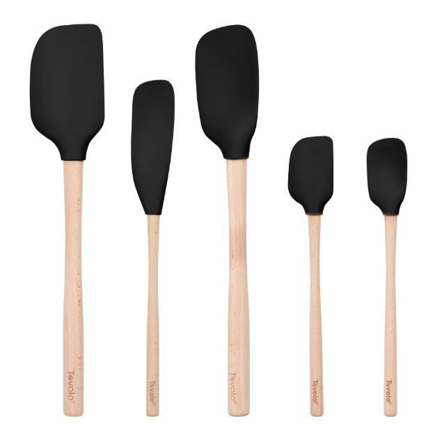 Tovolo Flex-Core Spatula Wood Handle Set of 5 - White | Wayfair