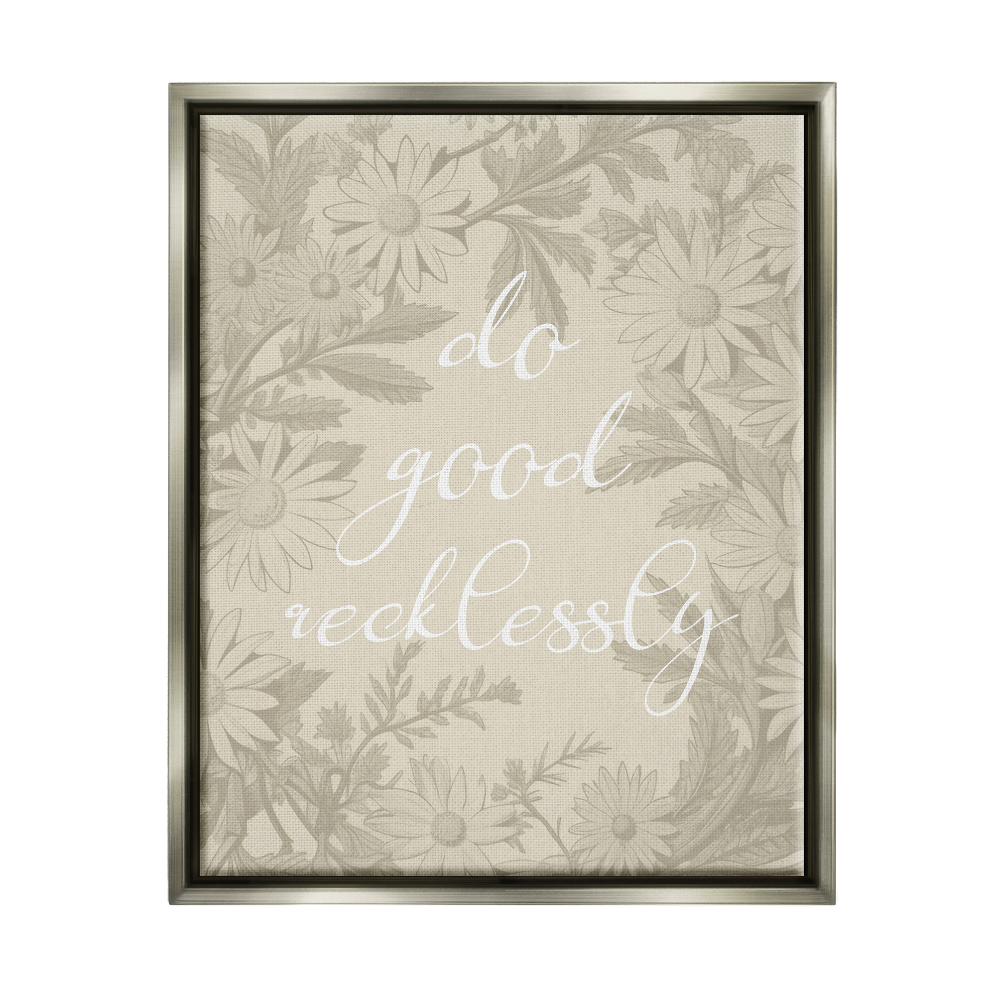 Stupell Industries Floral Do Good Recklessly Framed On Canvas by Lil ...