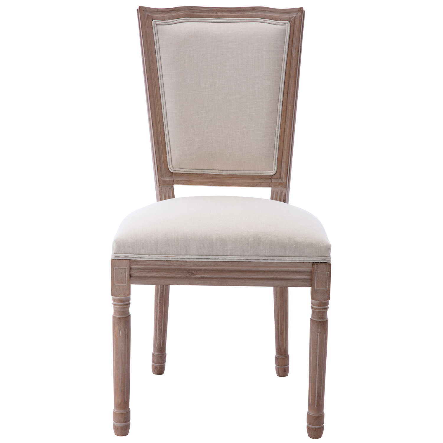 Sand & Stable™ Dustin Linen King Louis Back Side Chair in Beige/Brown ...