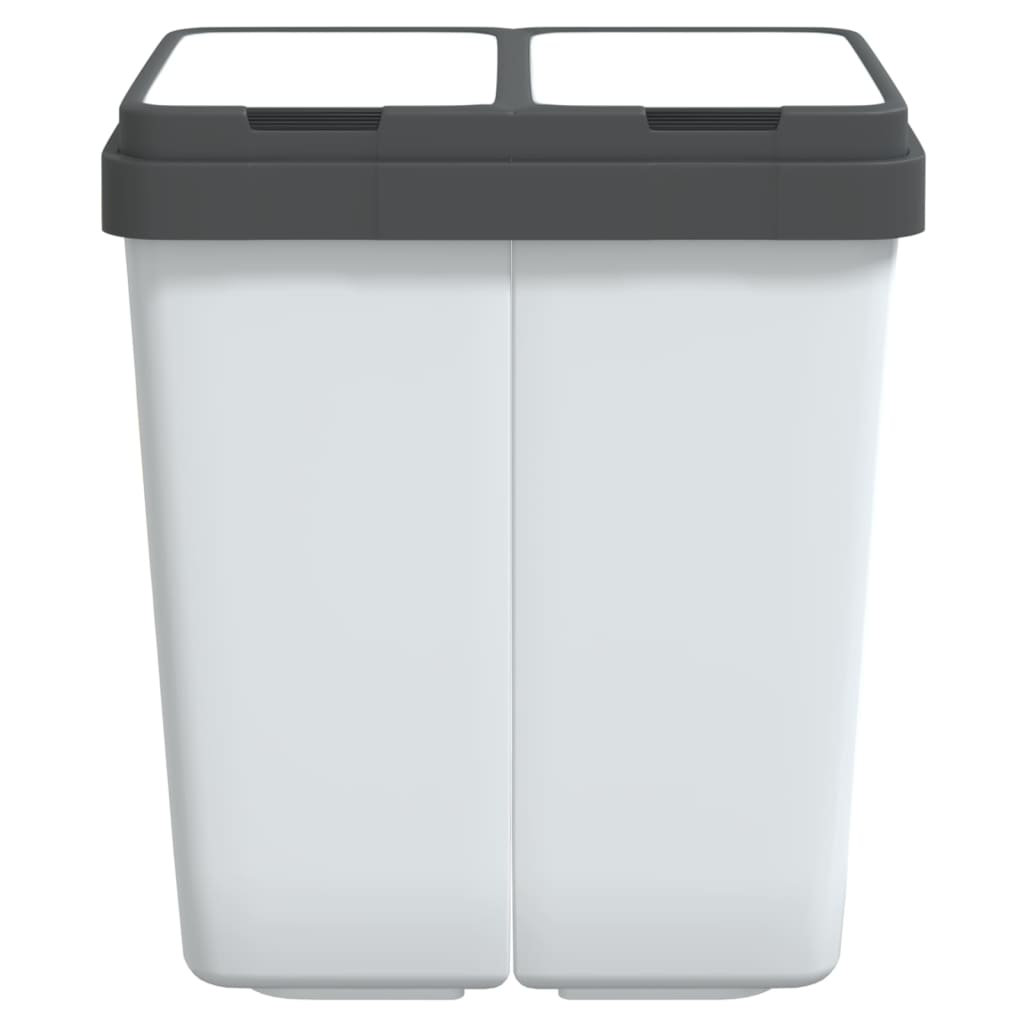 vidaXL Dual Bin White 2x6.6 gal | Wayfair