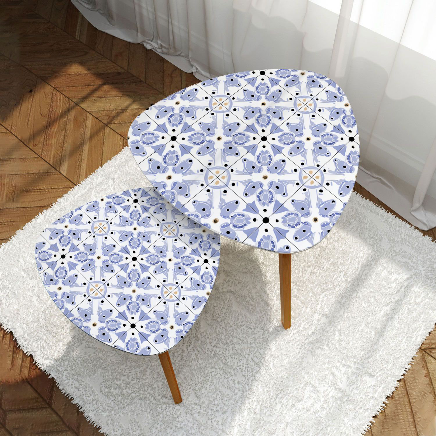 East Urban Home Triangle Nesting Coffee Table Set of 2 Tile tiles ...