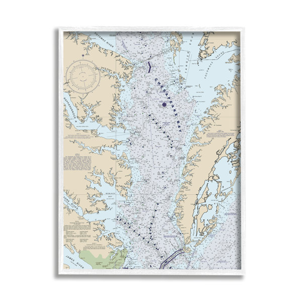 Stupell Industries Chesapeake Bay Water Flow Map Coastal Cartography by ...