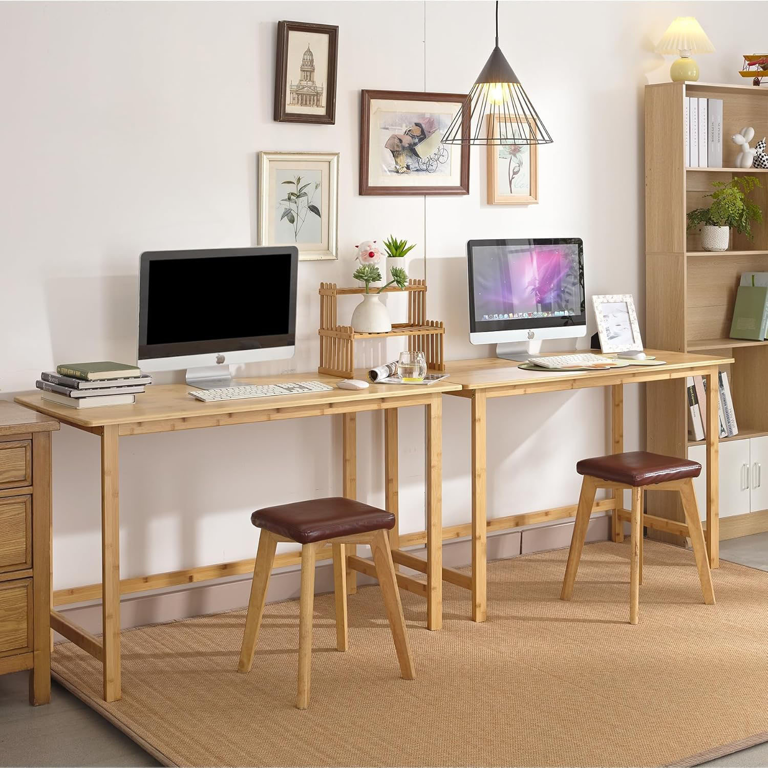 Latitude Run® 47 Inch Computer Desk, Bamboo Writing Desk, Modern Simple ...