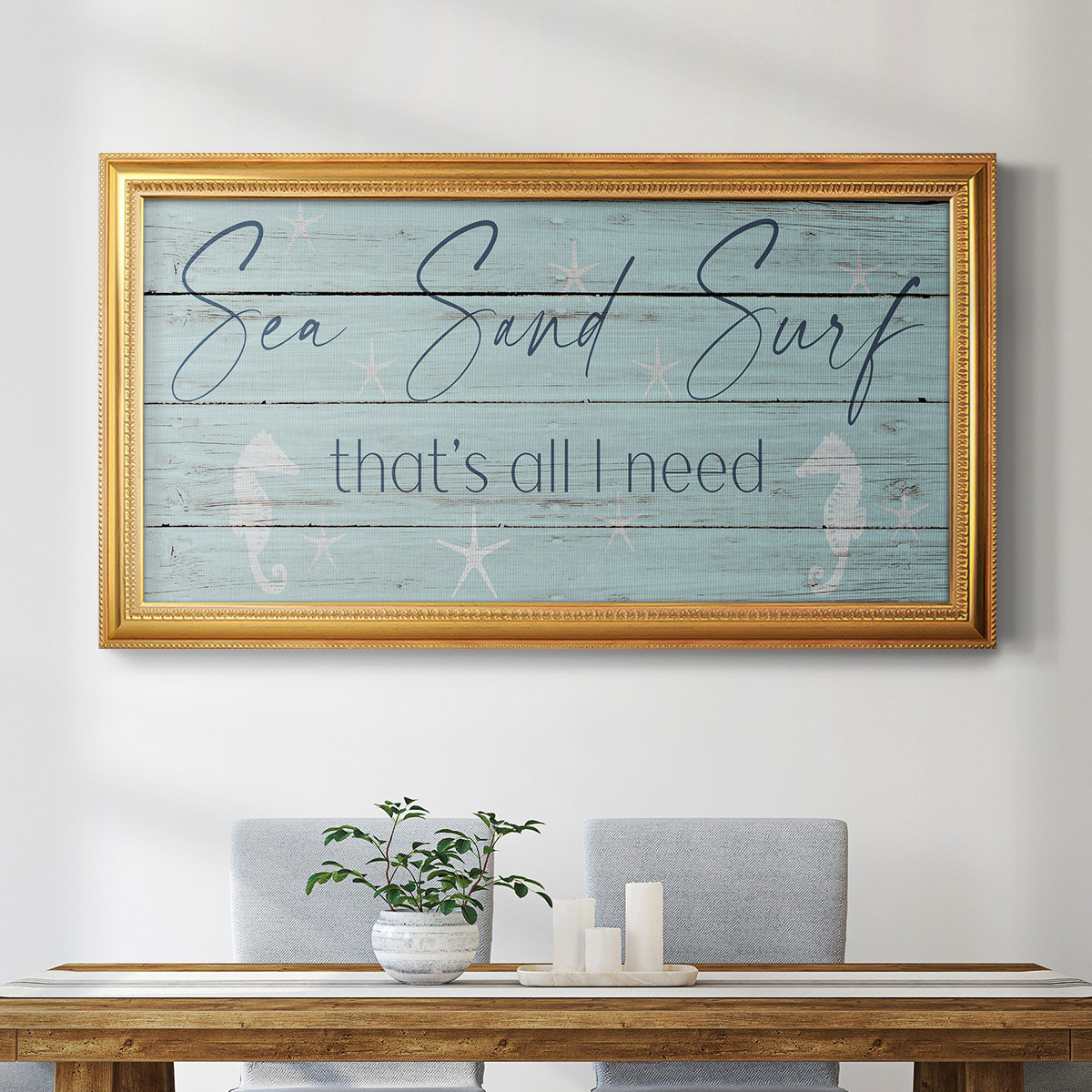 Trinx Sea, Sand, Surf - Single Picture Frame Print on Canvas | Wayfair