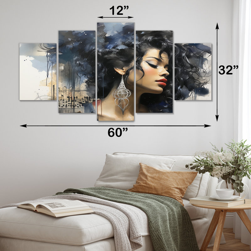 Mercer41 Harlem Renaissance Blue And Black Woman Portrait I - Harlem ...