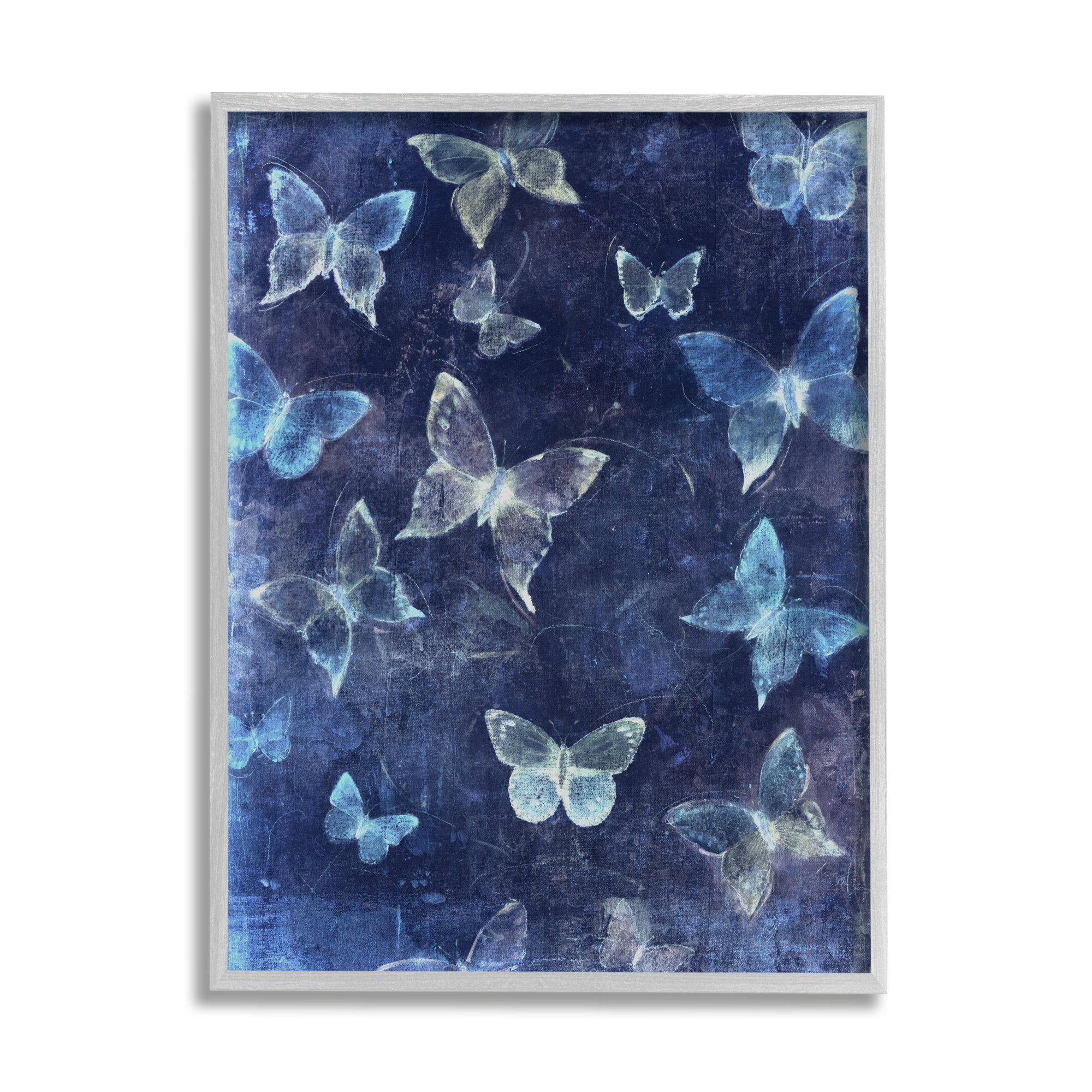 Stupell Industries Blue Modern Butterflies On Wood by Tim O'Toole ...