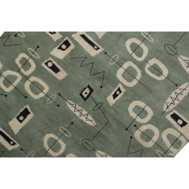Nazmiyal Collection Green Mid Century Inspired Modern Area Rug ...