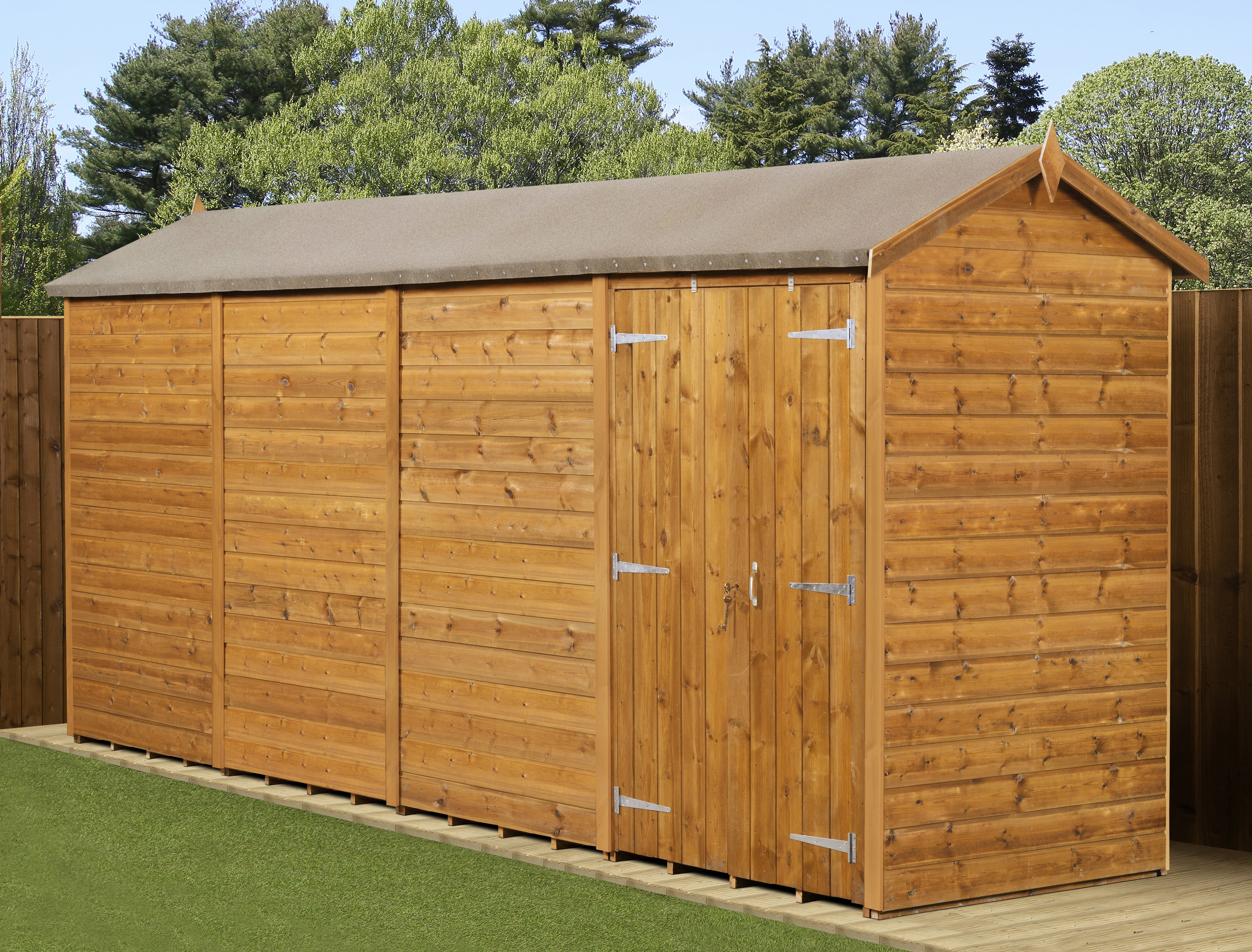 Empire Sheds Ltd Modular Apex Garden Shed 16X4 No Windows Double Door ...