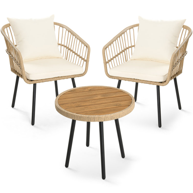 Joss & Main Belulah Wicker/Rattan 2 - Person Seating Group with ...