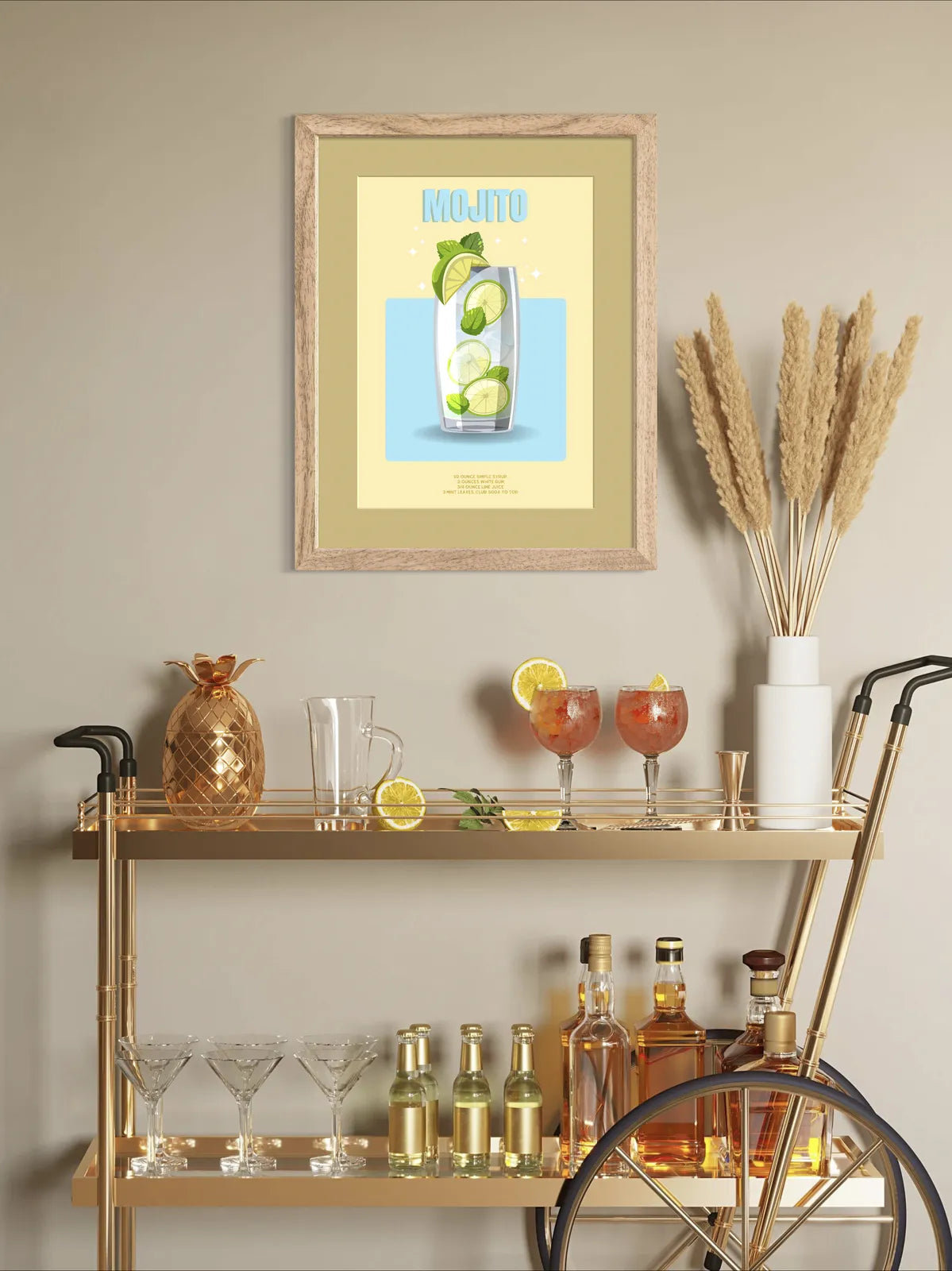 ClassicLiving Mojito Art Print – Retro 1970s Cocktail Design | Wayfair ...