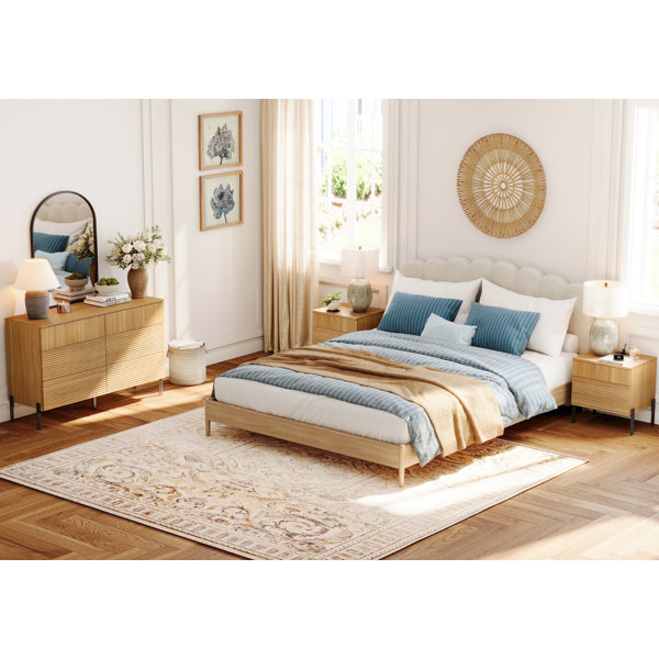 Union Rustic Laverda Modern Minimalist 3-Piece Bedroom Set - Oak ...