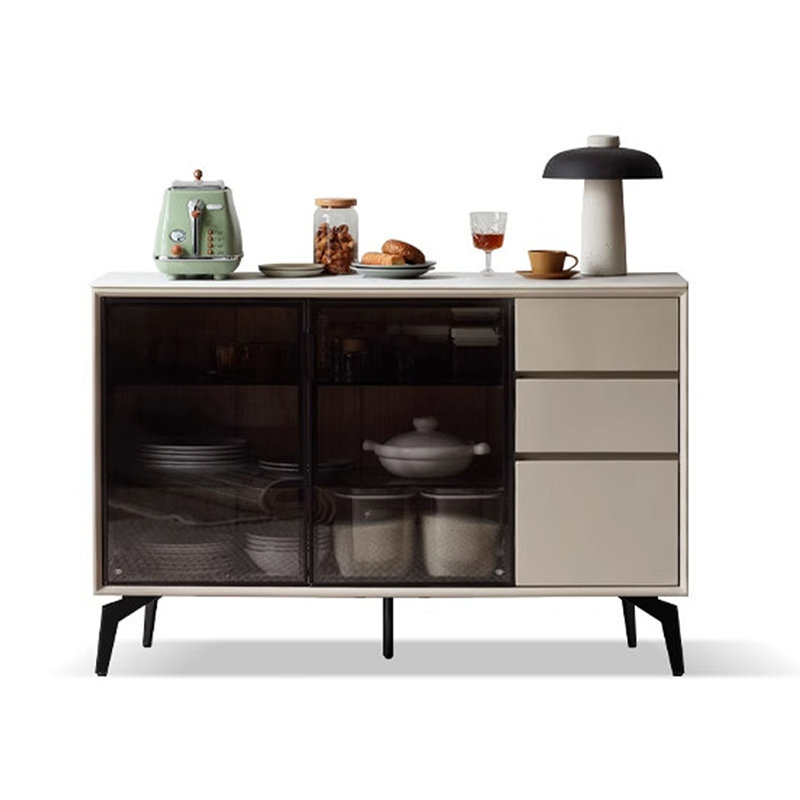 Dream cabinet Light Luxury Solid Wood Rock Slab Storage Cabinet | Wayfair