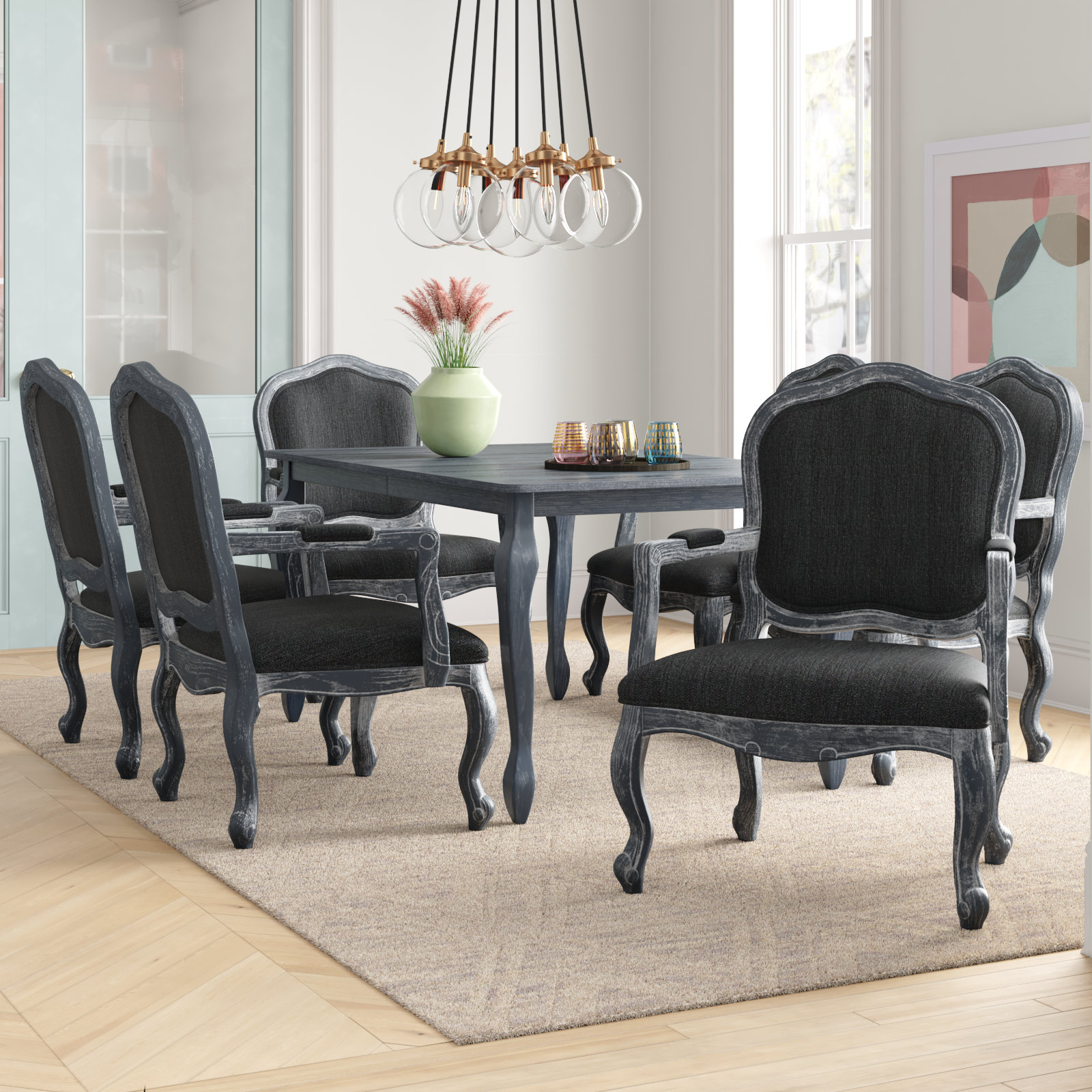 Laurel Foundry Modern Farmhouse® Aleksei Fabric And Wood Expandable 7