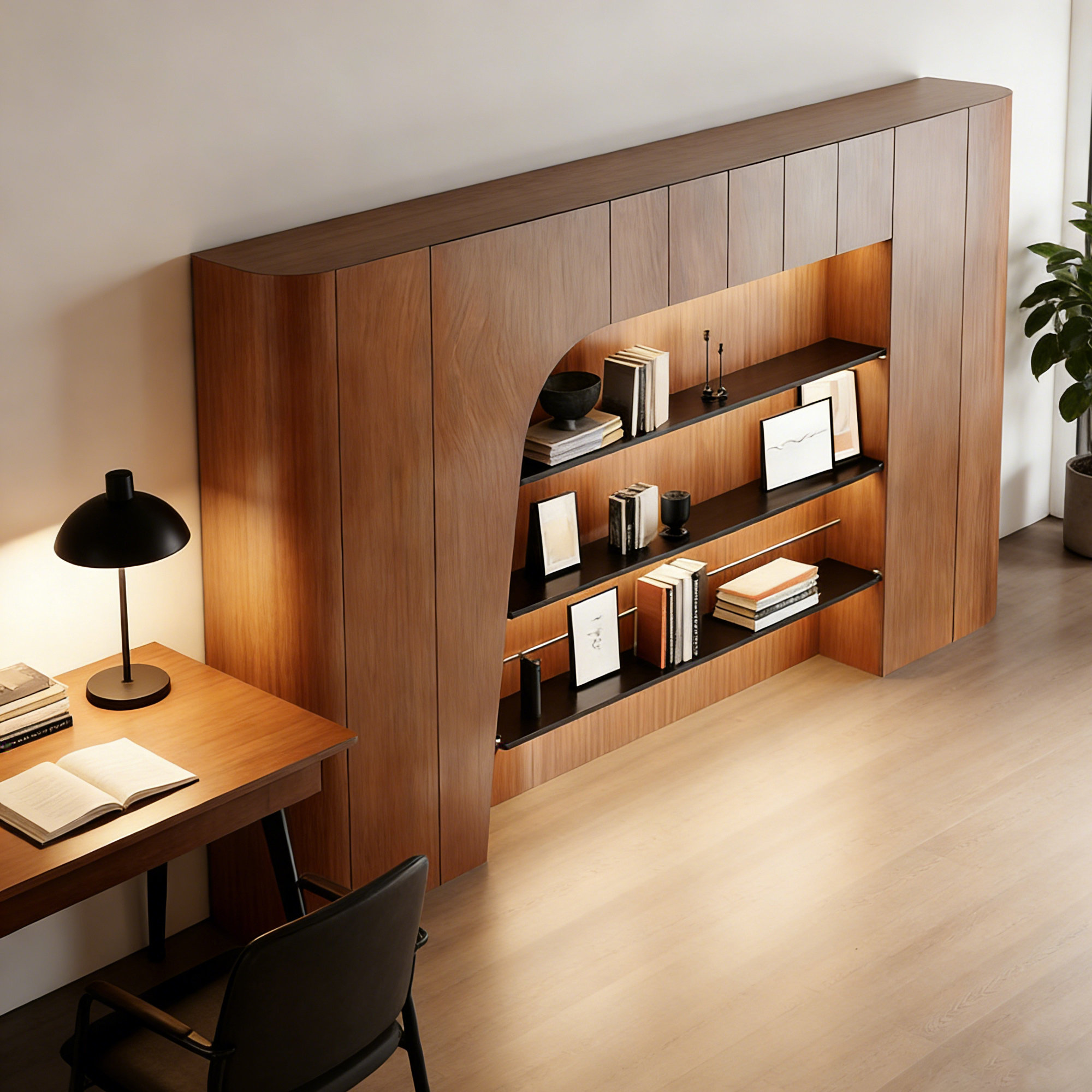 Ebern Designs Modern Luxury Walnut Finish Office Filing Cabinet ...