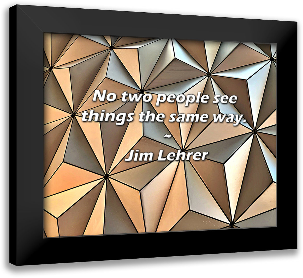 George Oliver Jim Lehrer Quote: No two people see things the same way ...